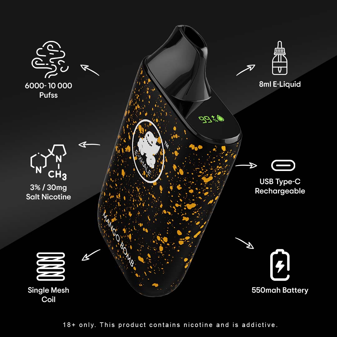 Shop Mango Bomb | High-Puff Vape South Africa | 6000 Puffs | 10k – E-XHALE